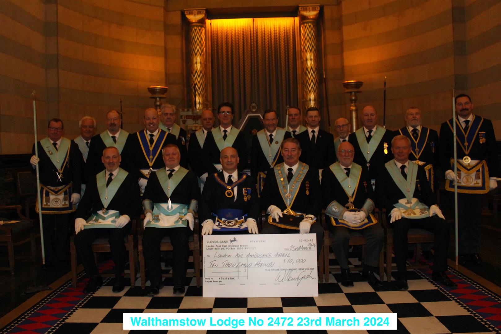 Leading French Freemasons witness a fine donation at Walthamstow ...